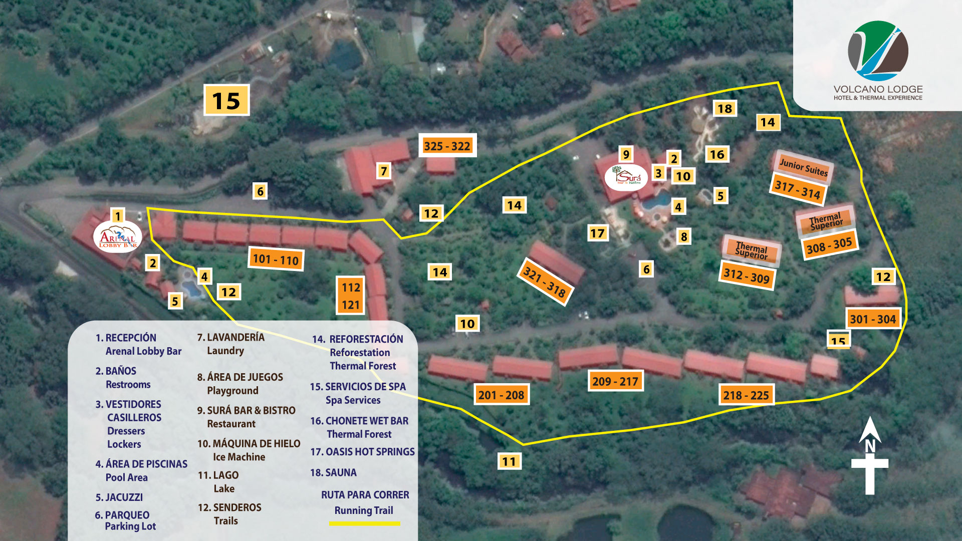 MAP | Volcano Lodge, Hotel & Thermal Experience